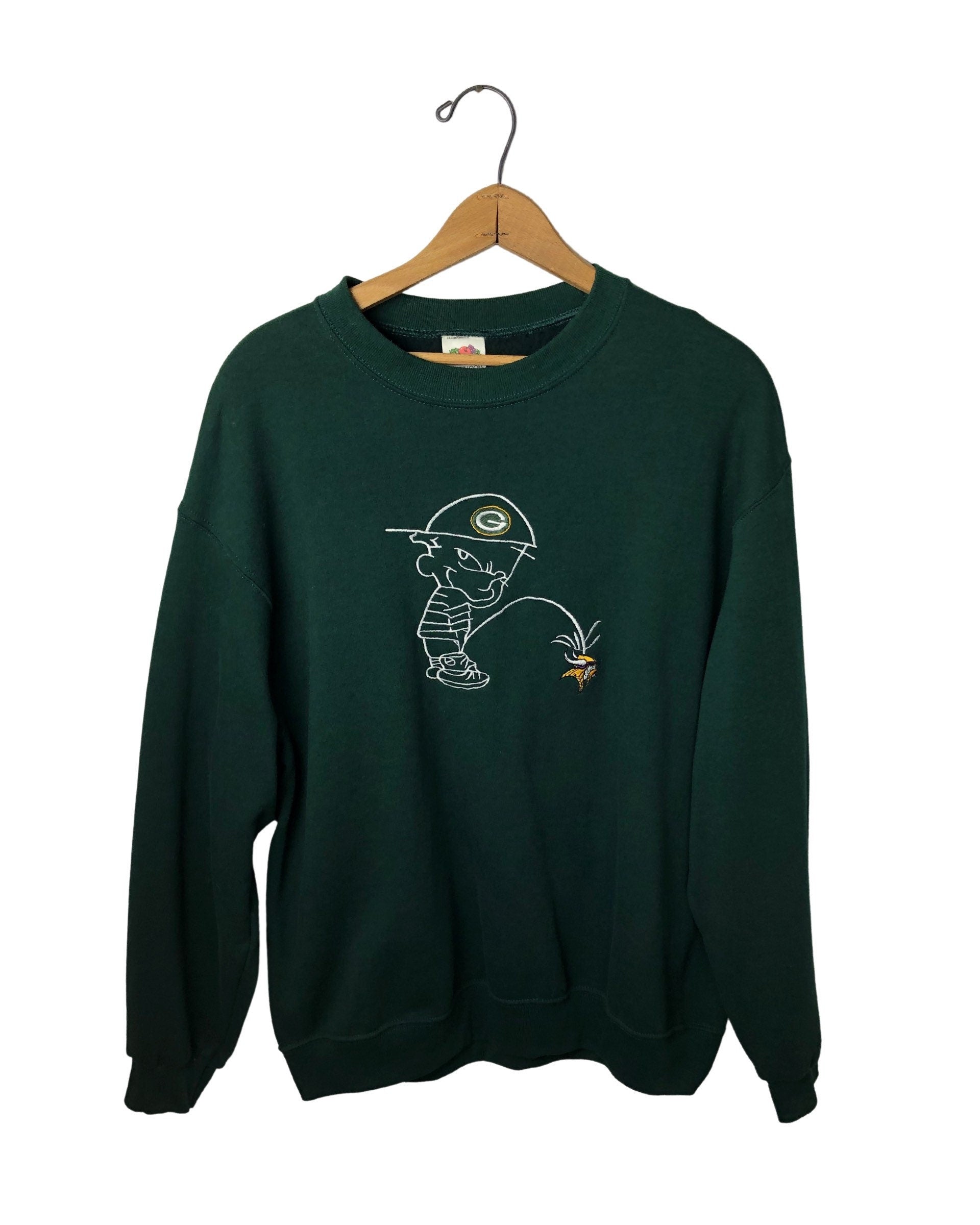 90’s Green Bay Packers Calvin Peeing Vikings Fruit of the Loom Embroid ...